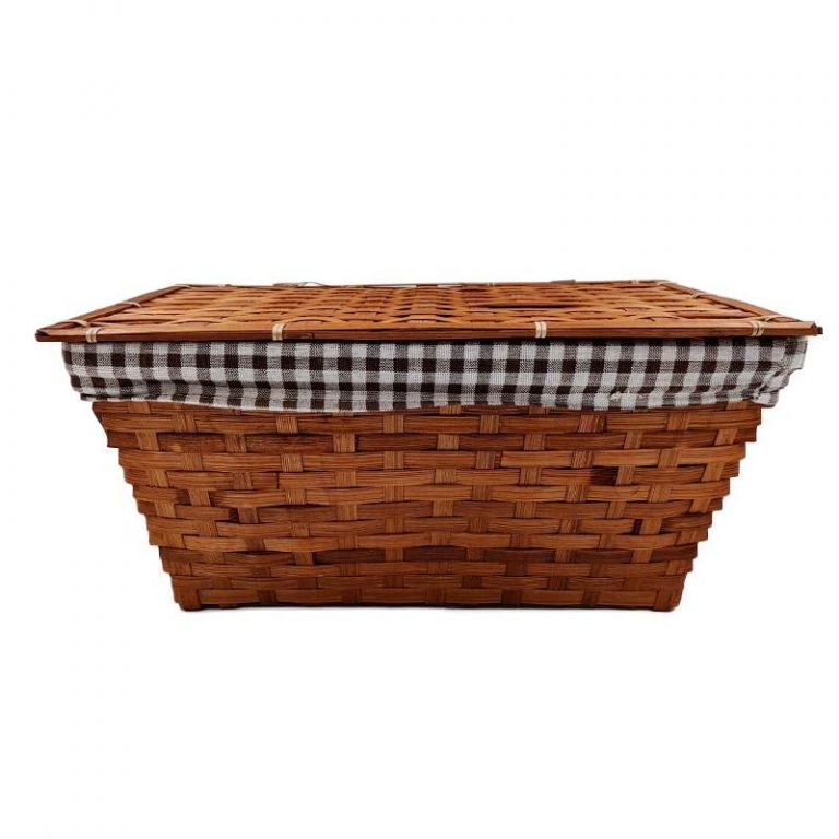 Cesto Vime rectangular com tampa - Florisul