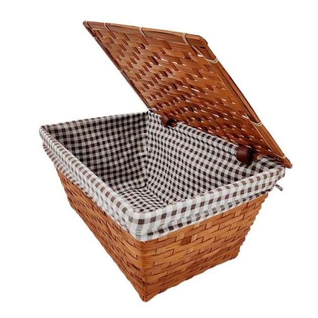 Cesto Vime rectangular com tampa - Florisul